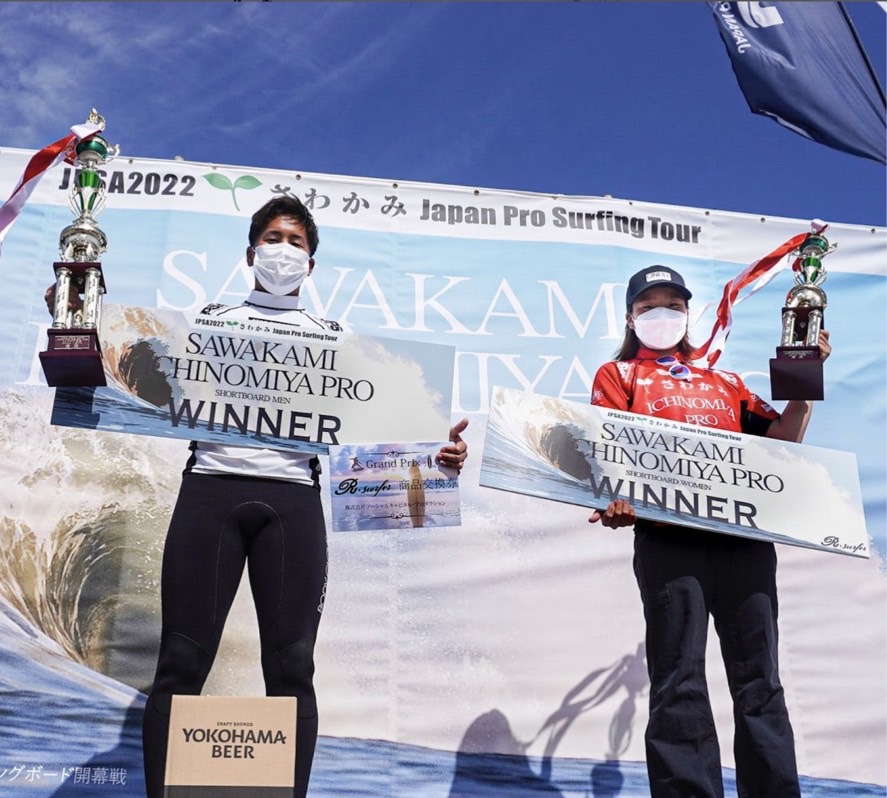 JPSAショートボードツアー開幕戦「さわかみ 一宮プロ」 西優司が2度目のV、中塩佳那が初Vに輝く | FINEPLAY